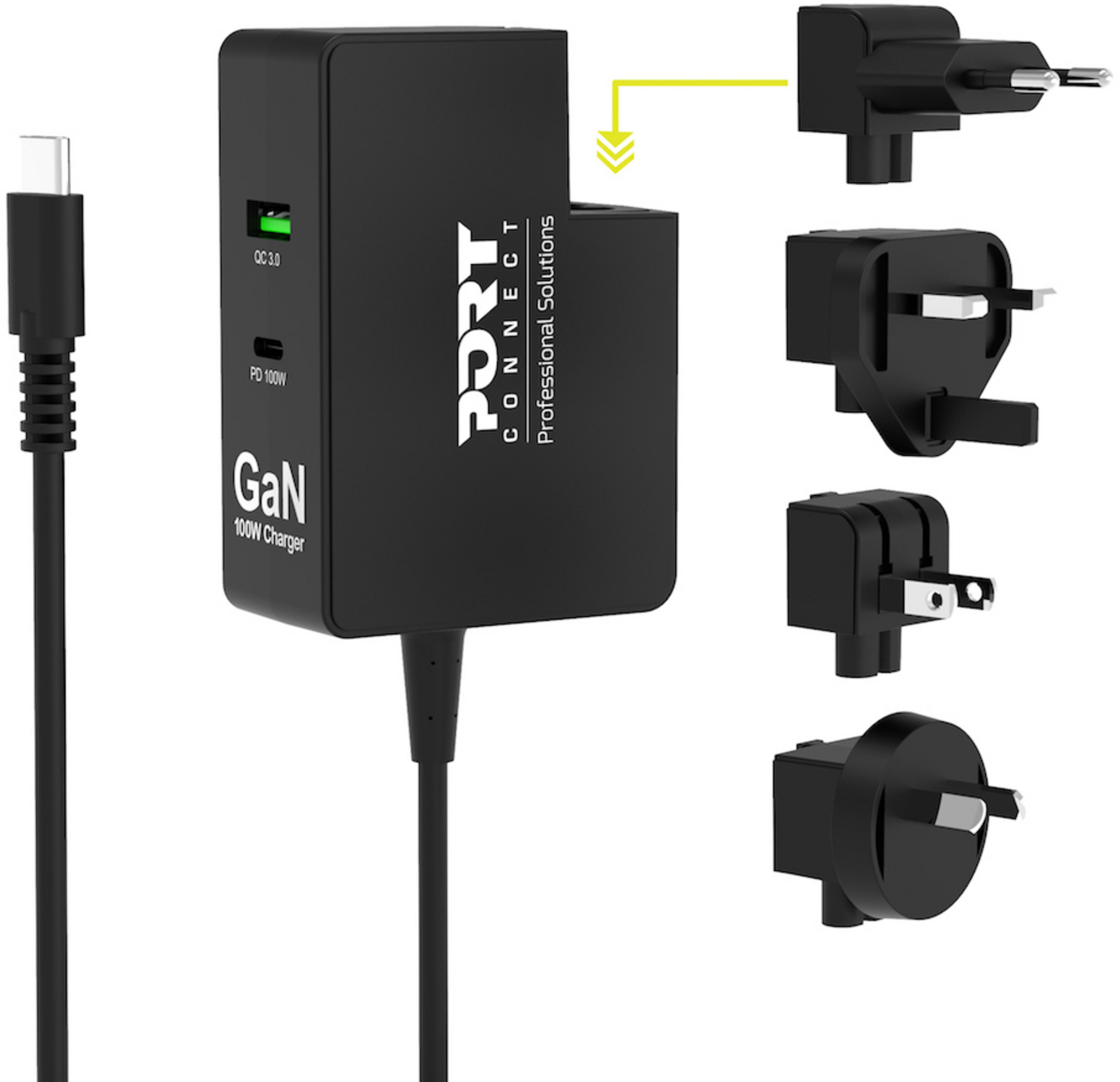 Port 100 W 2xUSB-C/USB-A GaN Ladeadapter (902103) kaufen
