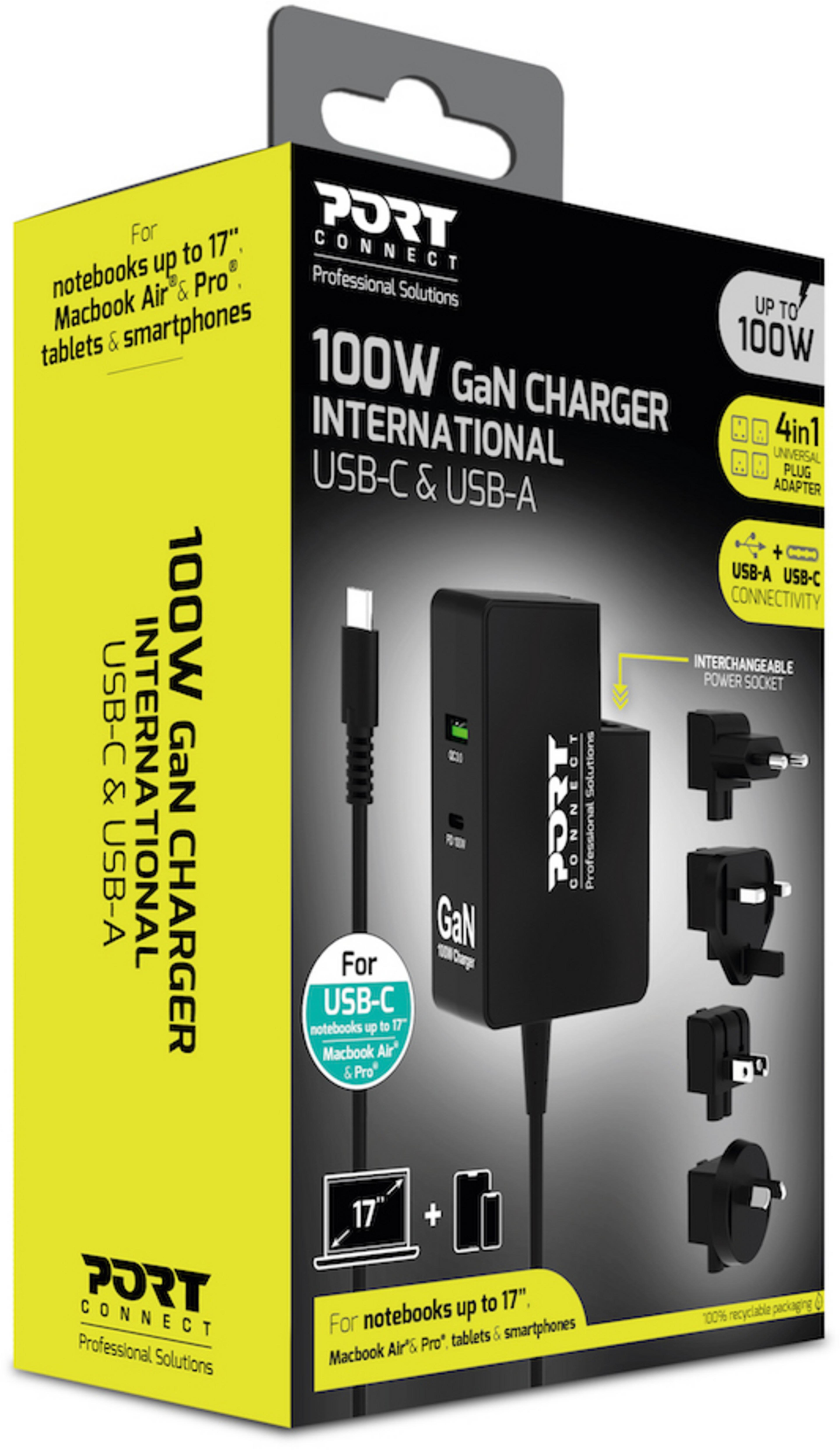 Port 100 W 2xUSB-C/USB-A GaN Ladeadapter (902103) kaufen