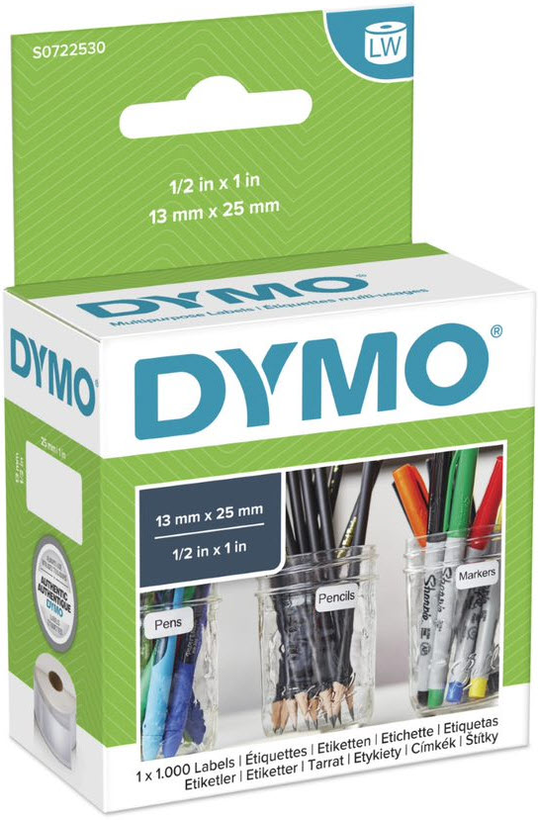 Buy DYMO 13x25mm Multipurpose Labels White (S0722530)