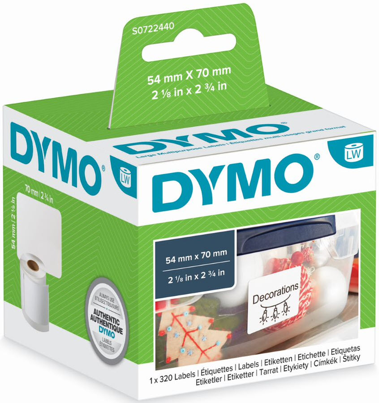 Buy DYMO Multi-purpose Labels 54x70mm White (S0722440)